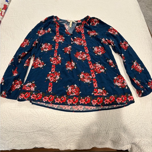 Matilda Jane | Tops | Matilda Jane Navy And Red Floral Blouse | Poshmark